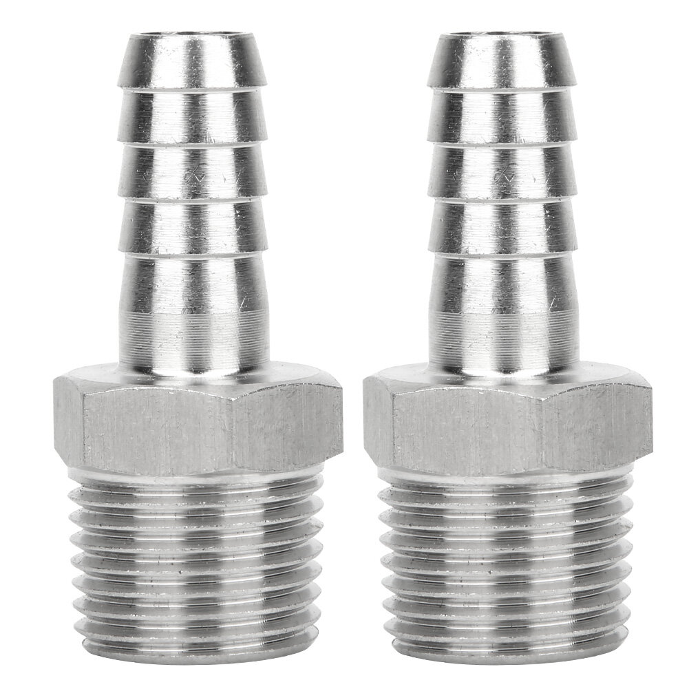 Соединитель с наружной резьбой BSPT 1/2 дюйма, фитинг для трубы, быстроразъемное соединение, 2 шт, 10 мм x 1/2 дюйма, внутренняя резьба BSPT, прочная сталь для применений под высоким давлением
