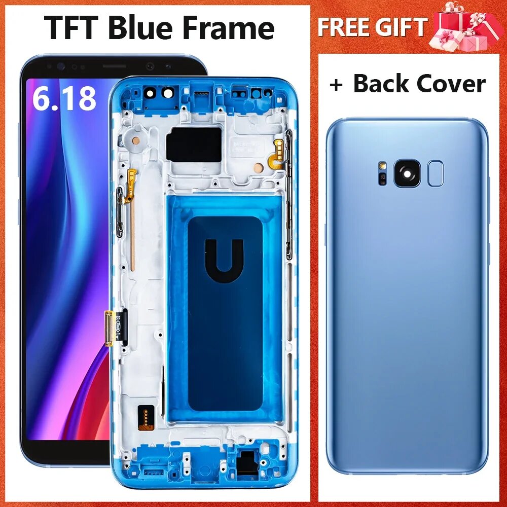 Новый ЖК-дисплей S8+ для Samsung Galaxy S8 Plus, сенсорный экран SM-G955U, дисплей G955 TFT Blue Kit