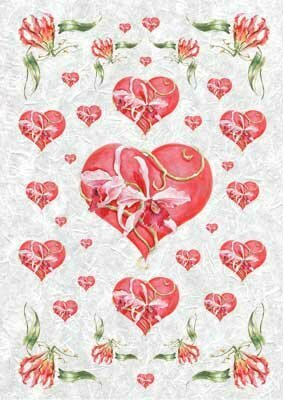 Love2art рисовая бумага IRP-OJ35 32 x 45 см Сердце и орхидеи - основа для творчества