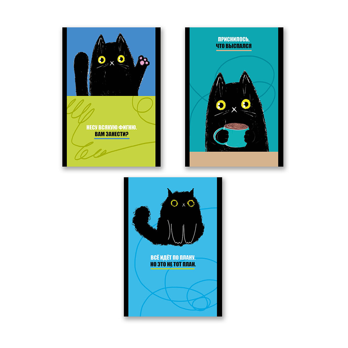 Светоч 48Б25-US04 Блокнот на скобе А6 48 л клетка Дизайн Твин лак Кот на связи 01031