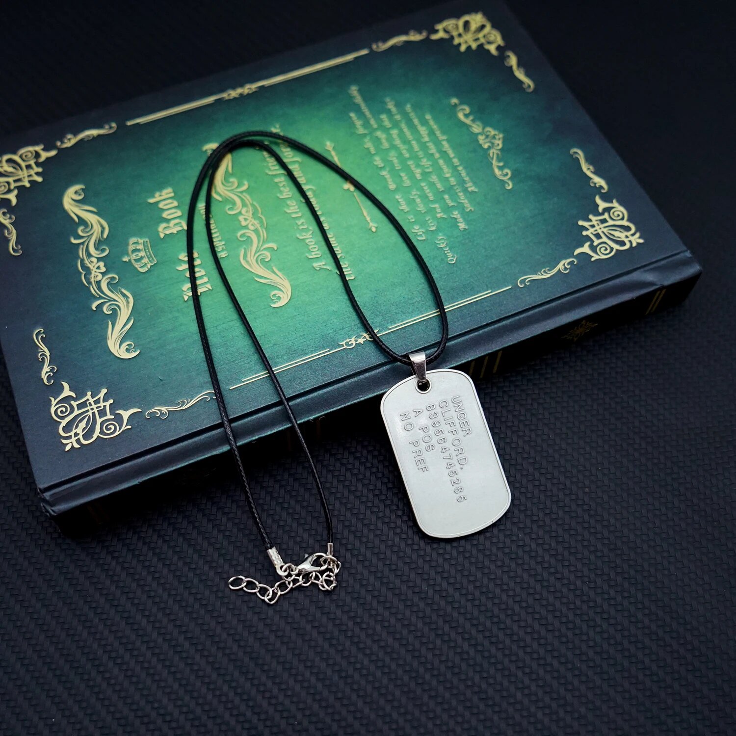 Подвеска Dog Tag Death Stranding, Rope Chain, Изумрудный