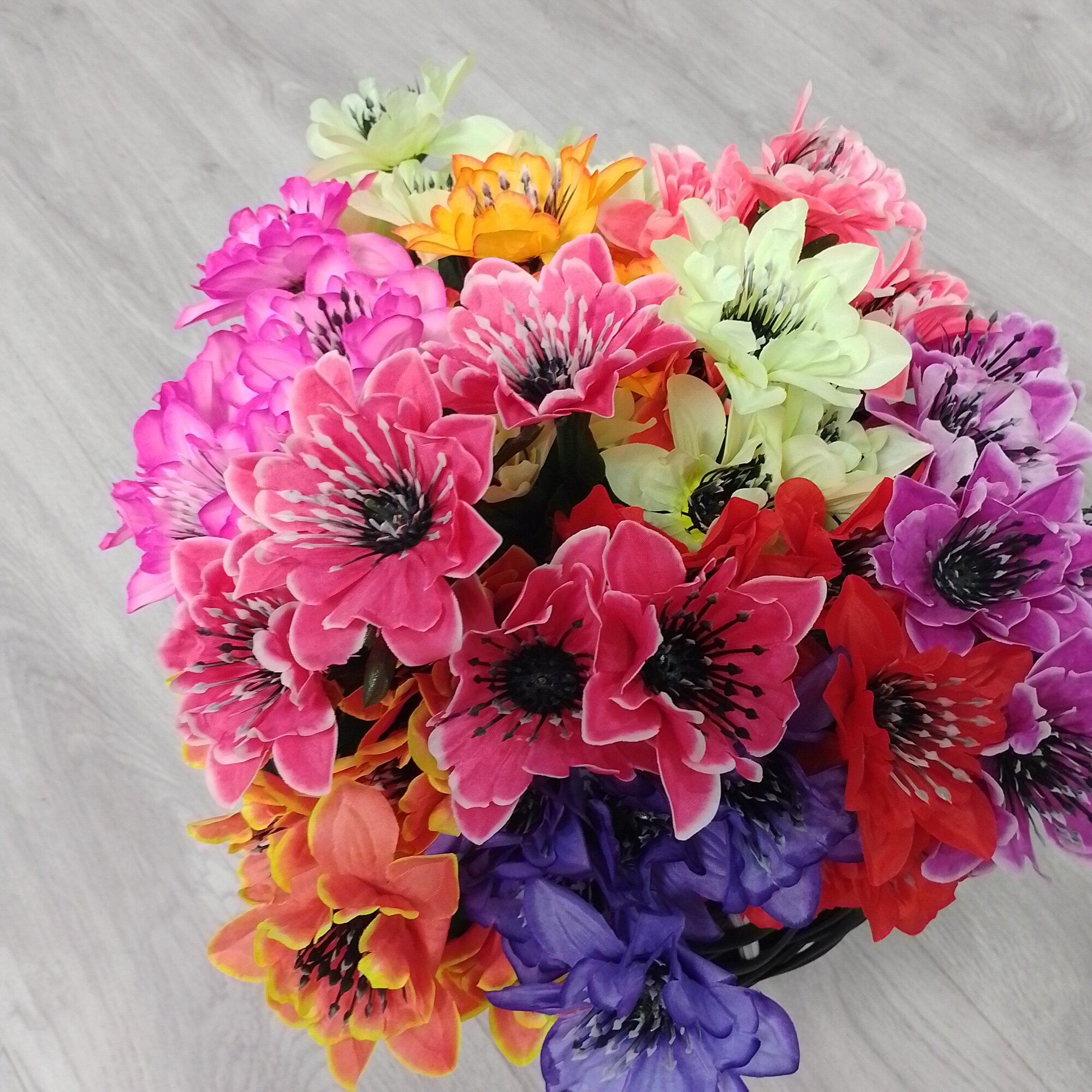 Искусственные цветы "Георгины", длина 35см, 10шт, для декора "Пасха",