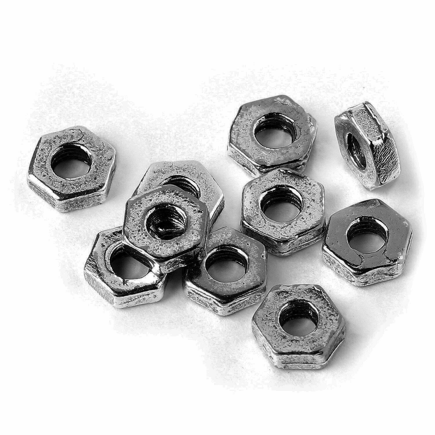 Бусина металлическая, 5х1.5мм, Anna Bronze, Гайка малая, базовый материал - латунь, цвет античное серебро (посеребрённый с чернением), 1 шт.