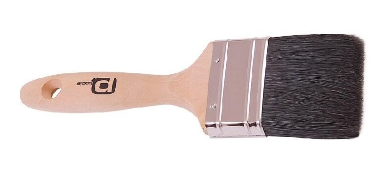 Кисть ToolBerg Профи плоская, натуральная щетина, черная, 60 мм