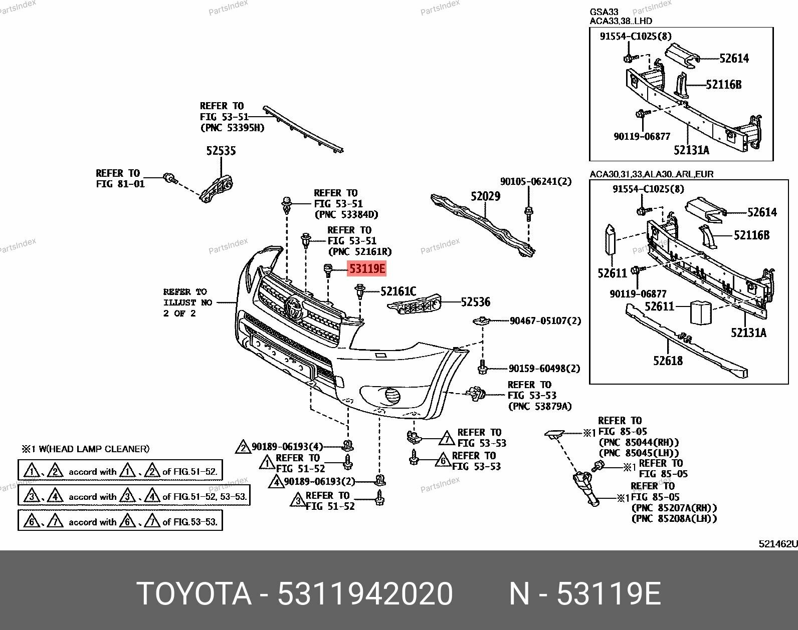 Бoлт крепления бампера большой, TOYOTA 5311942020