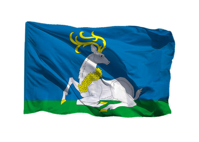 Флаг Одинцово на шёлке, 70х105 см для ручного древка