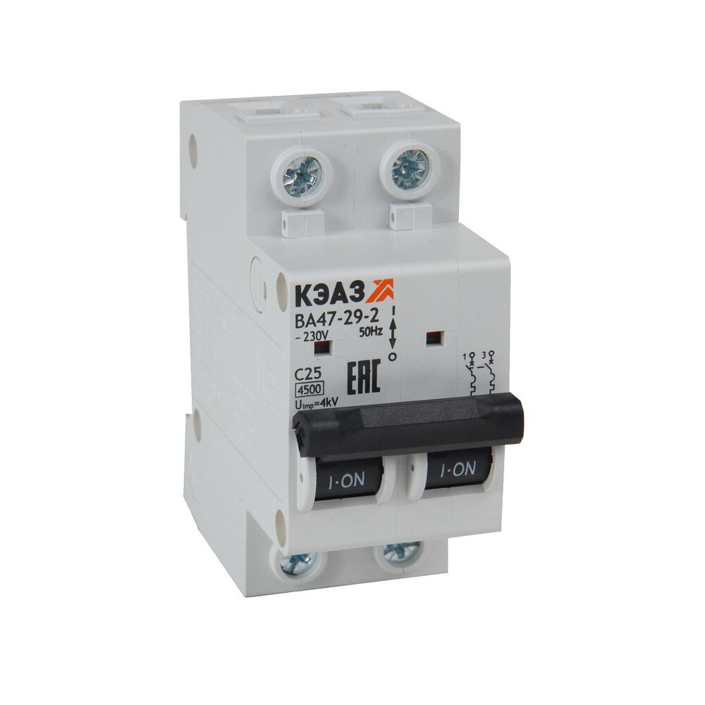 КЭАЗ Выключатель автоматический модульный ВА47-29-2C50-УХЛ3 (4,5кА), 318250