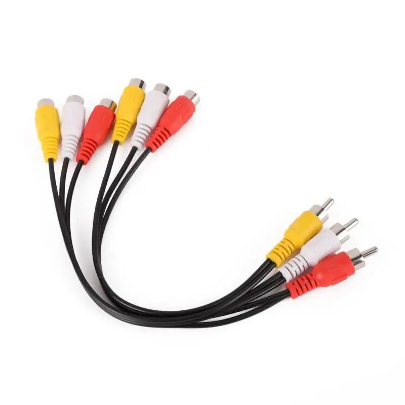 AV кабель 3 RCA male - 6 RCA female черный