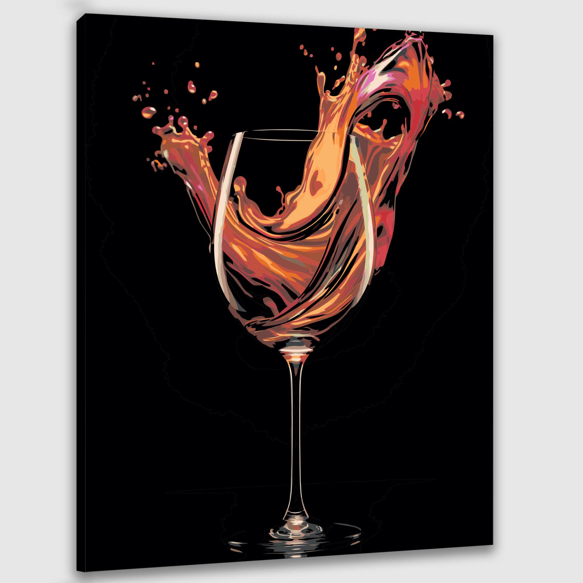 Картина по номерам 40x50 см, фотография, дегустация вина, вращательное движение, ароматы, вино, взбалтывание, воздух