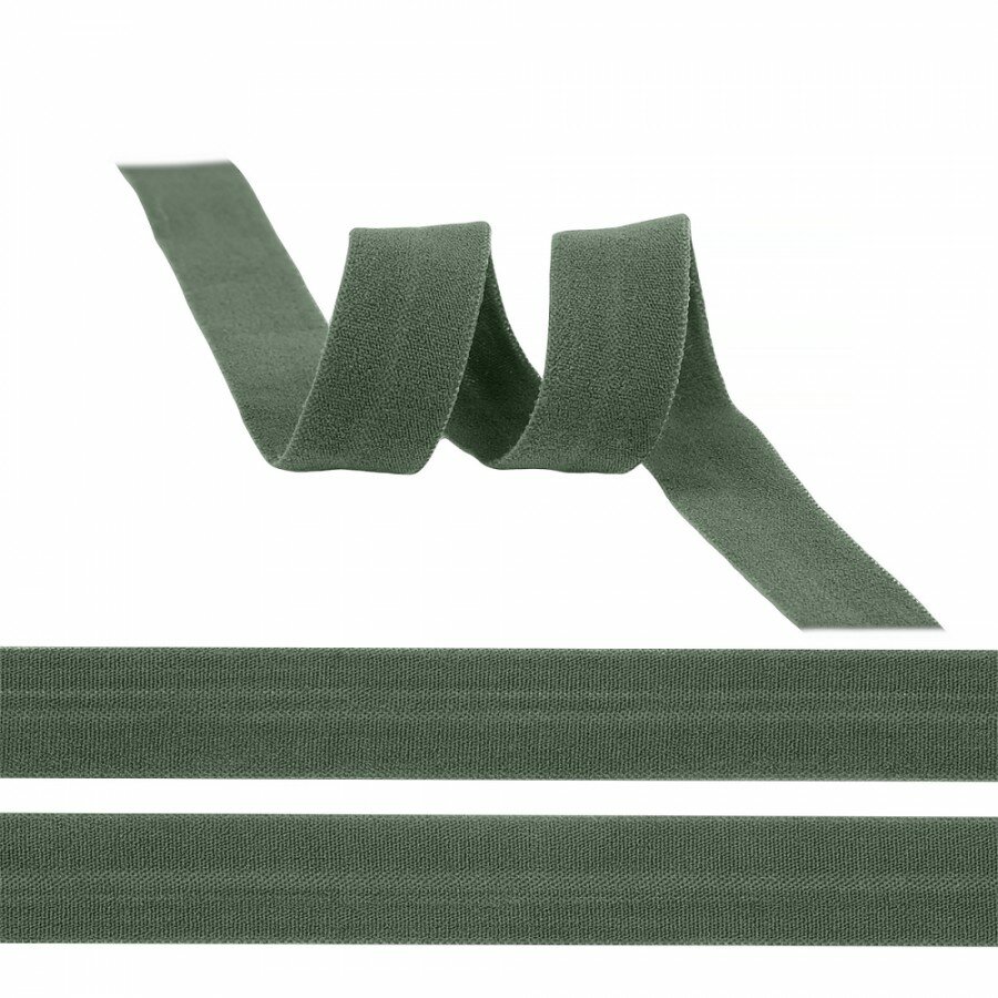 Резинка TBY бельевая окантовочная матовая 15мм ROM.15567S цв. S567 хаки уп. 50 м упак (50 м)