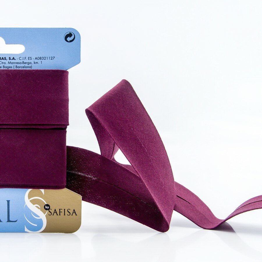 Косая бейка хлопок/полиэстер на блистере, 30 мм, 2,5 м, цвет 30, бордо