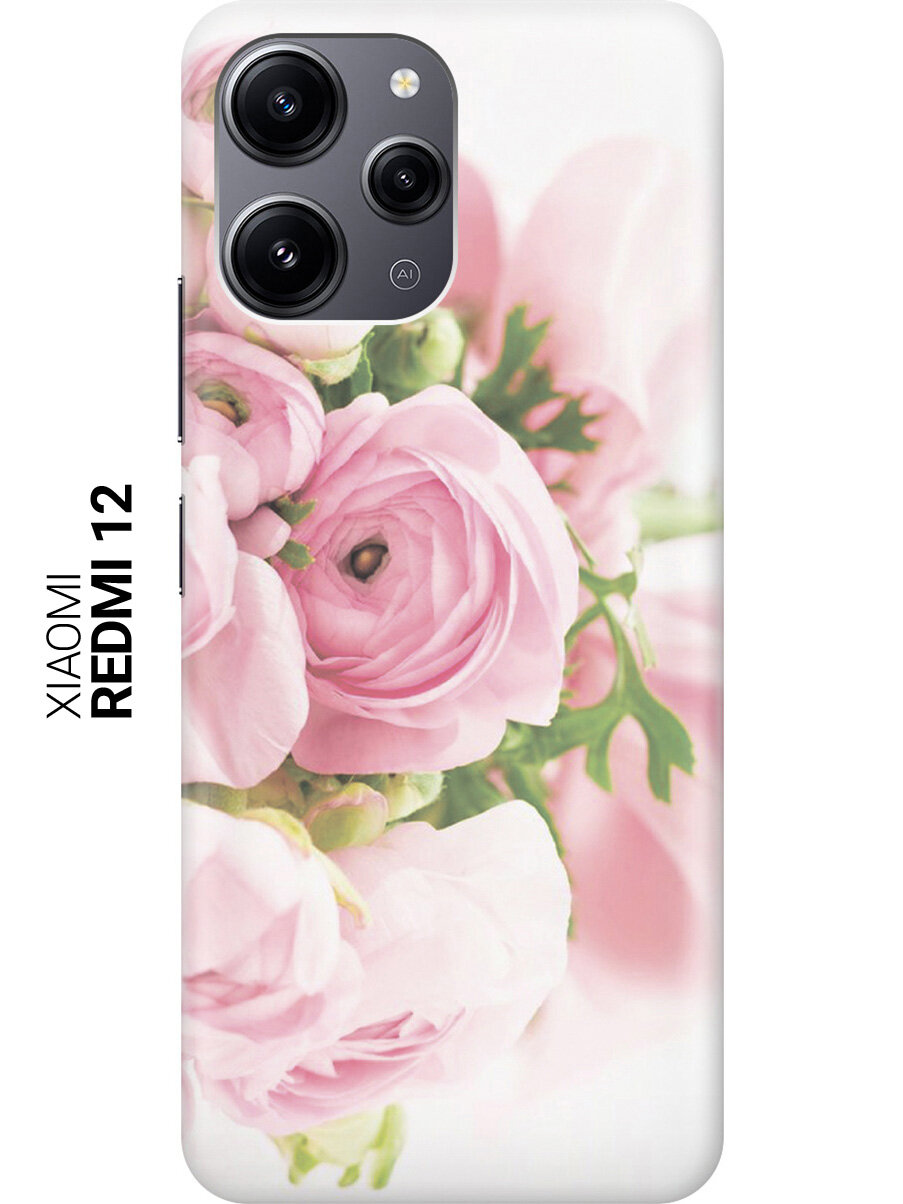 Силиконовый чехол на Xiaomi Redmi 12, Сяоми Редми 12 с принтом "Розовые розы"