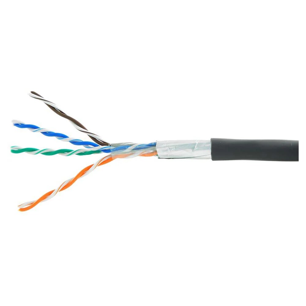 Кабель Cablexpert (RU) FTP outdoor 4x2x0.51, медный, кат.5e, однож, 100м, box, черный, FPC-5051E-4-CU-OUT/100