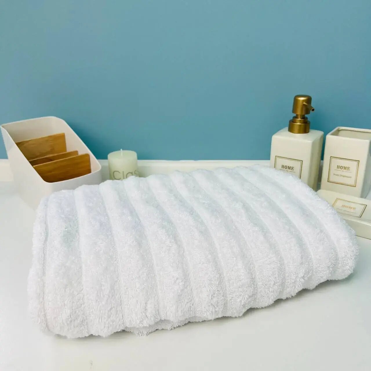 Полотенце махровое 70х140см «FLUFFY», белоснежное, 500гр/м2, 100% хлопок