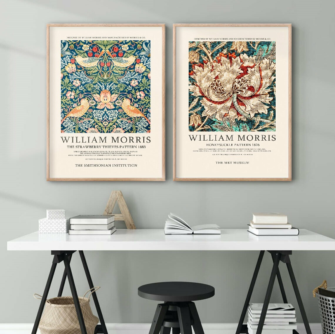 Постер 2 шт 30x40 без рамки "Репродукция Моррис орнамент" набор картин для интерьера