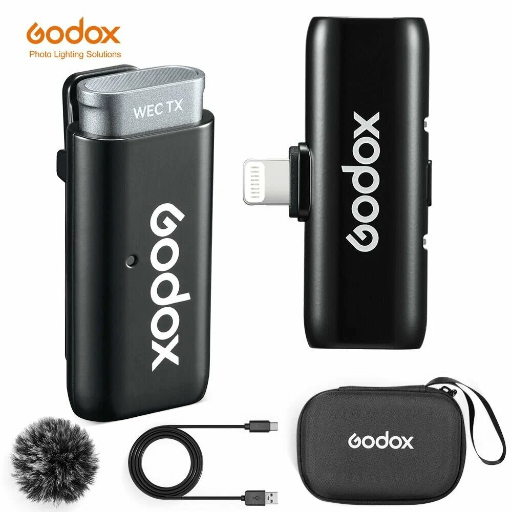Godox WES1 Kit1 Lingtning Интерфейс (1TX + 1RX ) беспроводным микрофоном интервью в прямом эфире
