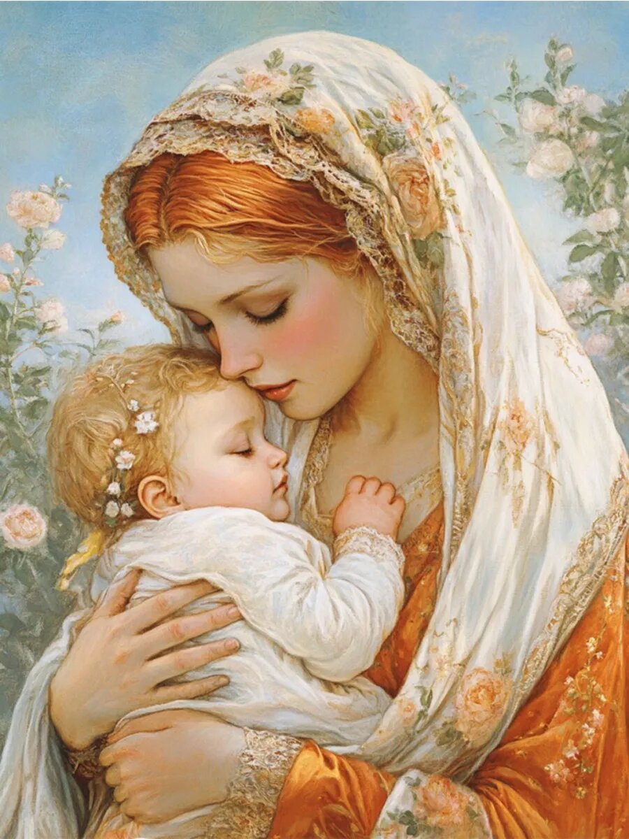 Картина по номерам Мама и дочка 40х50