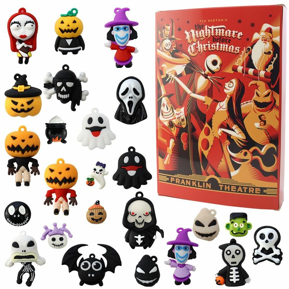 Фигурок Kонструктор антистресс Хэллоуин(Halloween) blind box/mini figures 24шт(no-repeat)-A