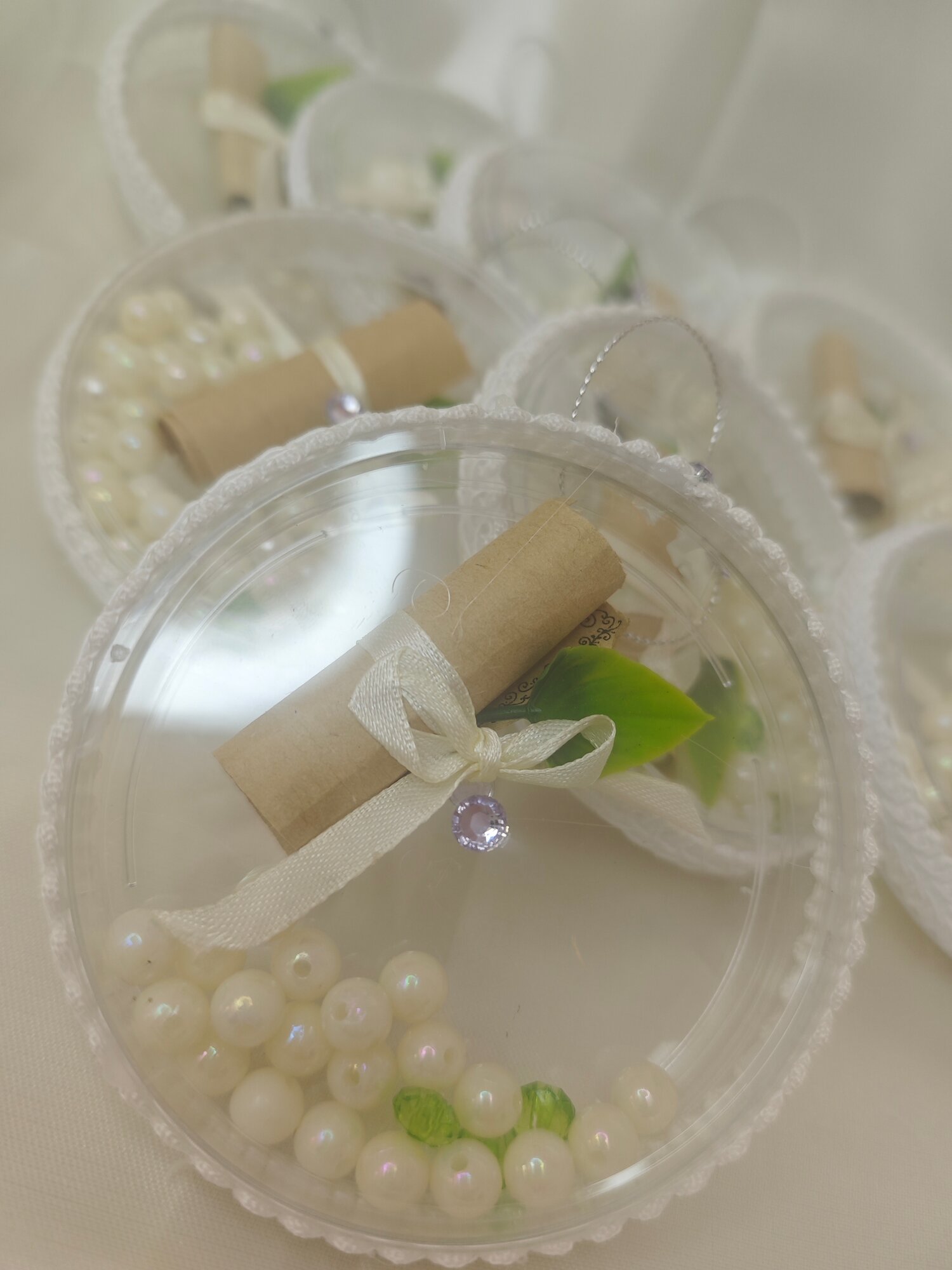 Набор таросиков "Банбоньерок" ручной работы, акрил, 10 шт, для гостей, белые