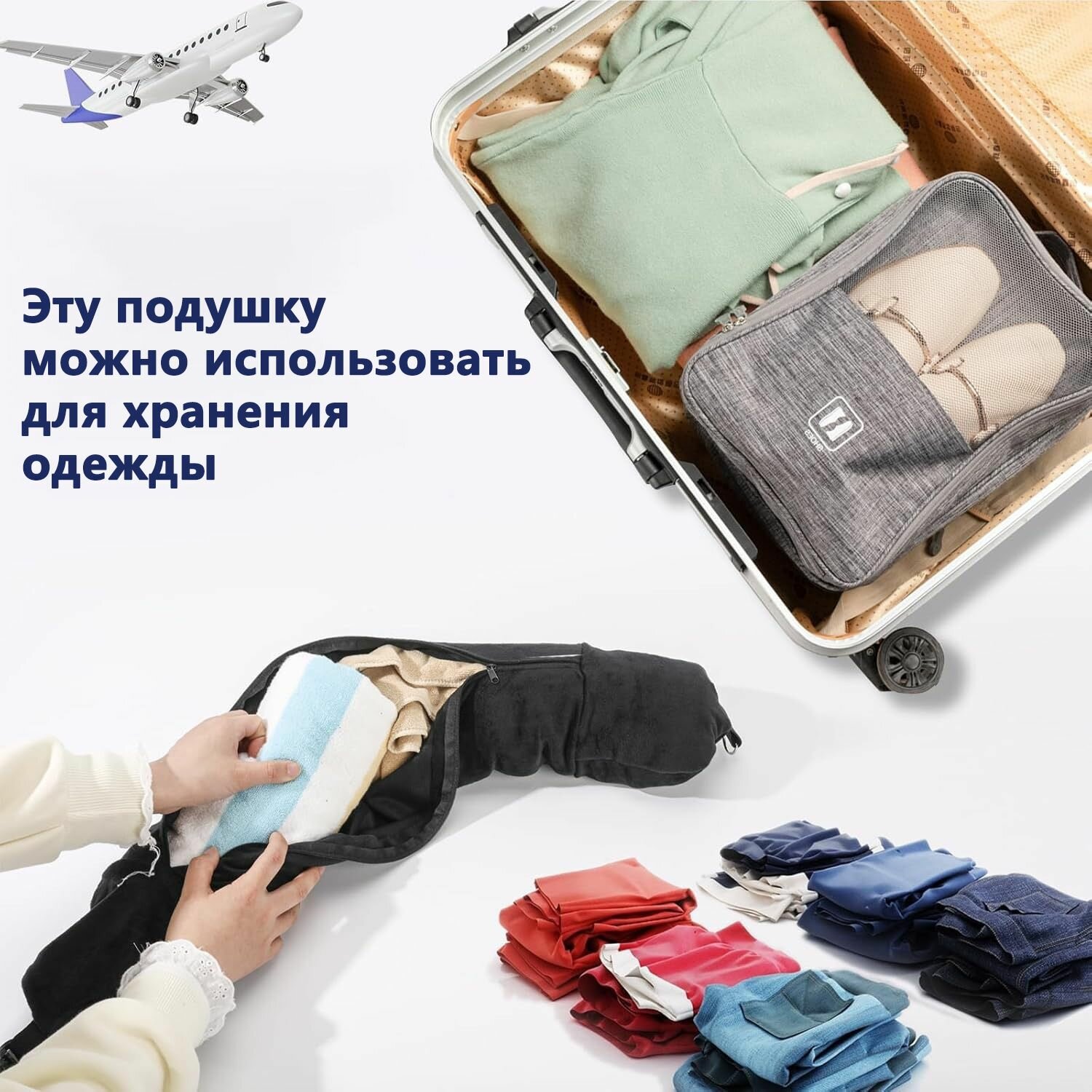 Подушка , темно-синий — фото 1