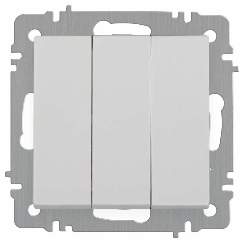 Выключатель 3-кл. СП Accent 6-106-01 10А IP20 250В AL/CU бел. Intro Б0063531