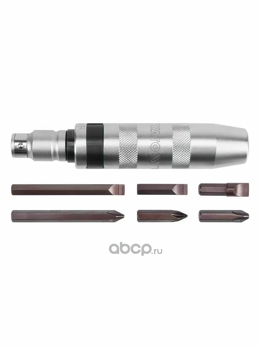 Отвертка цельнометал. ударная + 6 бит SL8x35мм, SL10x35мм,