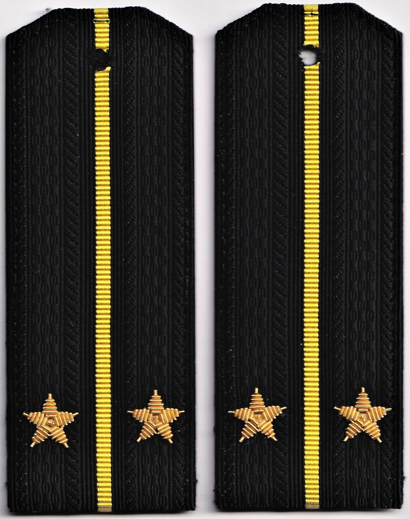 Погоны ВМФ чёрные с жёлтым просветом ( на пластике), лейтенант
