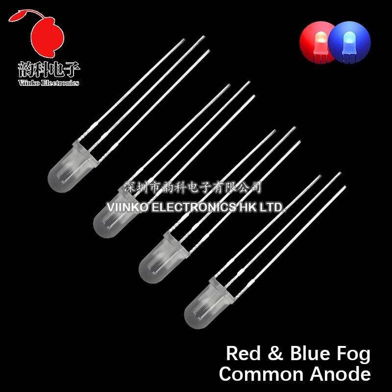 Двухцветный светодиод Red & Blue Fog Common Anode 5мм