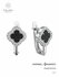 Серьги TALANT, серебро, 925 проба, родирование, фианит, оникс, , серебристый