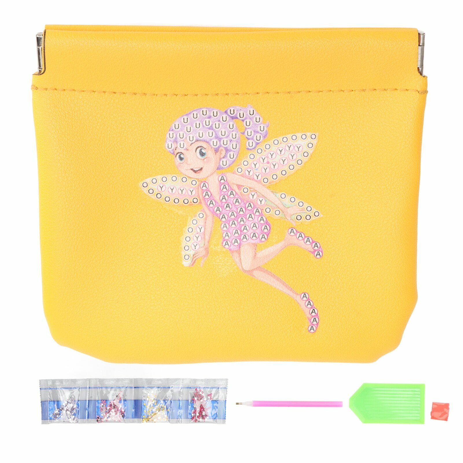 Блестящая косметичка с аппликацией: DIY набор для творчества с рисунком милой девочки, для хранения