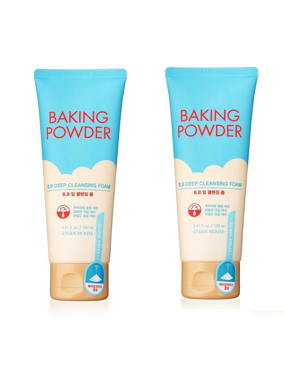 Пенка Etude Baking Powder B.B Deep Cleansing Foam, для умывания, 160 мл, 2 шт