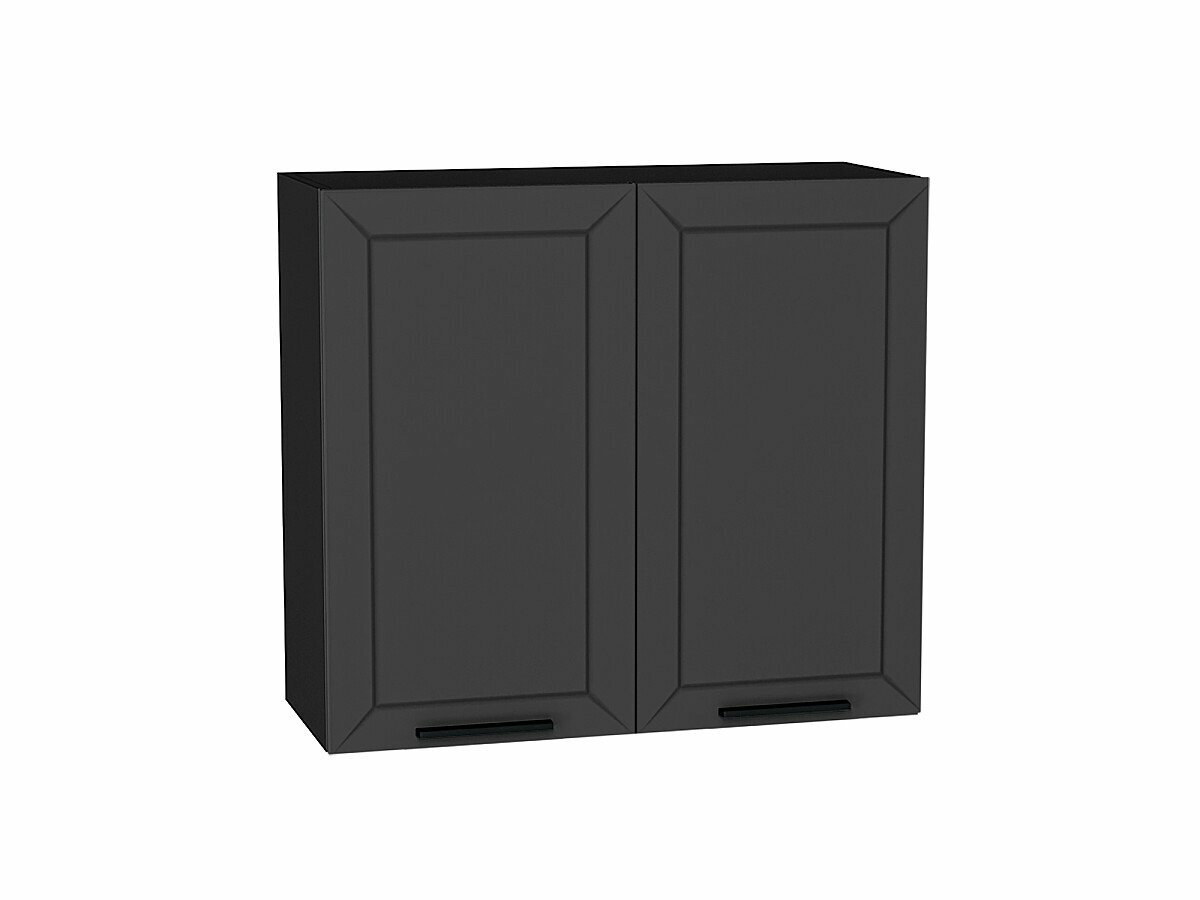 Шкаф верхний с 2-мя дверцами Глетчер, цвет фасада Маренго Силк, цвет каркаса Graphite, 716*800*318 мм