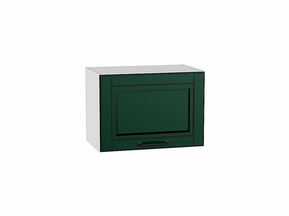 Шкаф верхний горизонтальный Дублин, цвет фасада Special Green, цвет каркаса Белый, 358*500*318 мм
