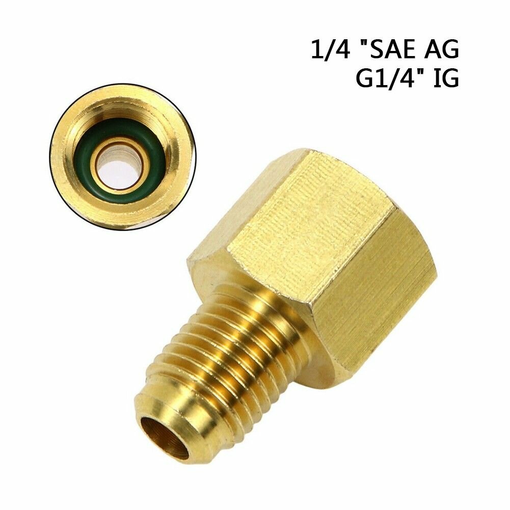 Латунный адаптер для регулятора азота G1/4' (внутр.) на 1/4' SAE (нар.), фитинг для азотных баллонов и вакуумных насосов, 1 шт.