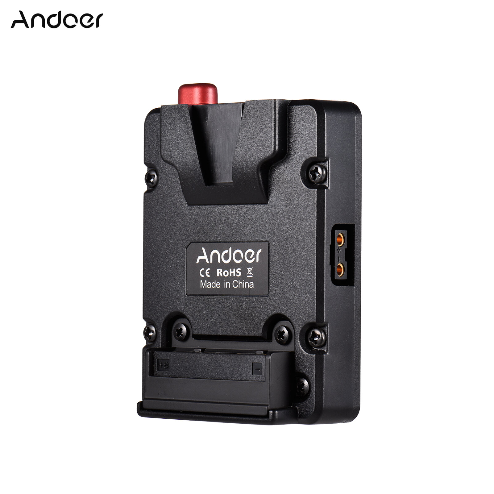 Andoer Mini Nano V-Lock Mount Mount Pireate Pight Pirect Пятна аккумуляторная штука с вешалки U-типа для мини-аккумуляторной батареи V-Mount