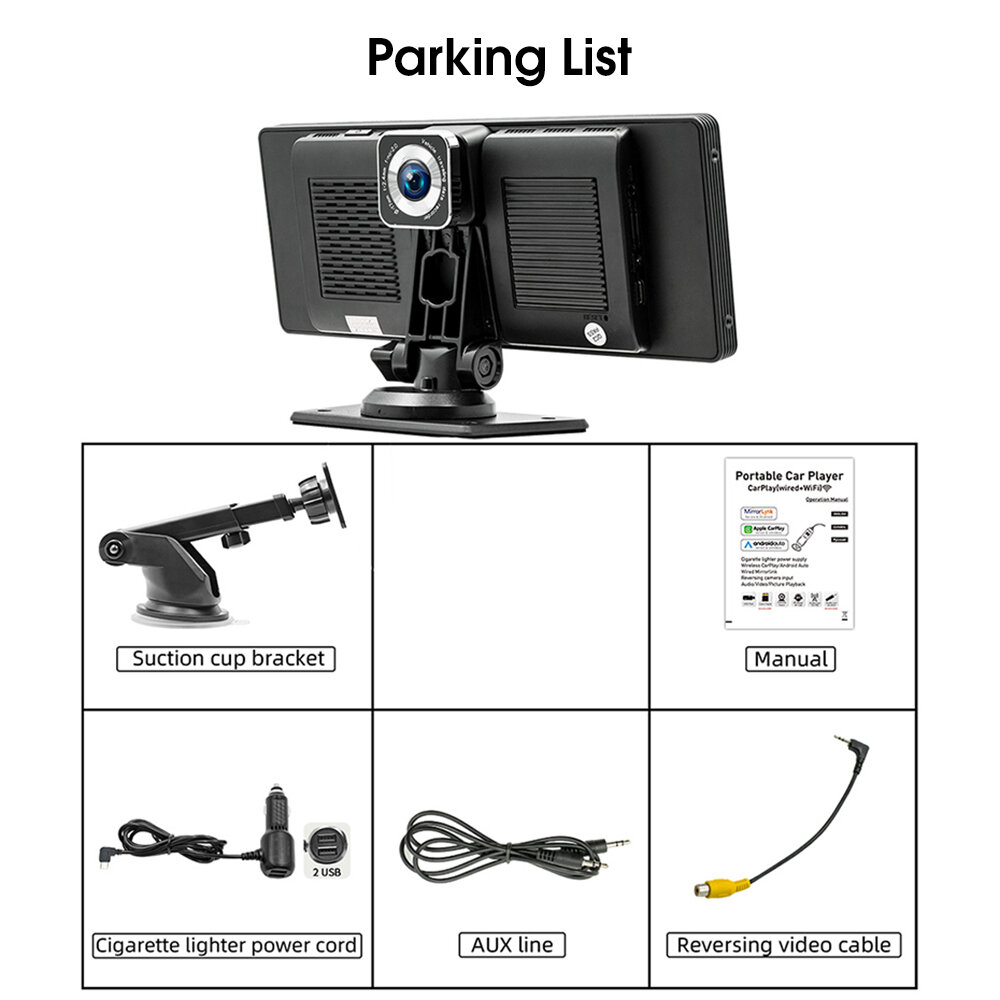 10,26-дюймовый сенсорный экран видеорегистратор автомобильная камера видеорегистратор с беспроводной камерой CarPlay Android Автоматическая камера заднего вида монитор Mirrorlink