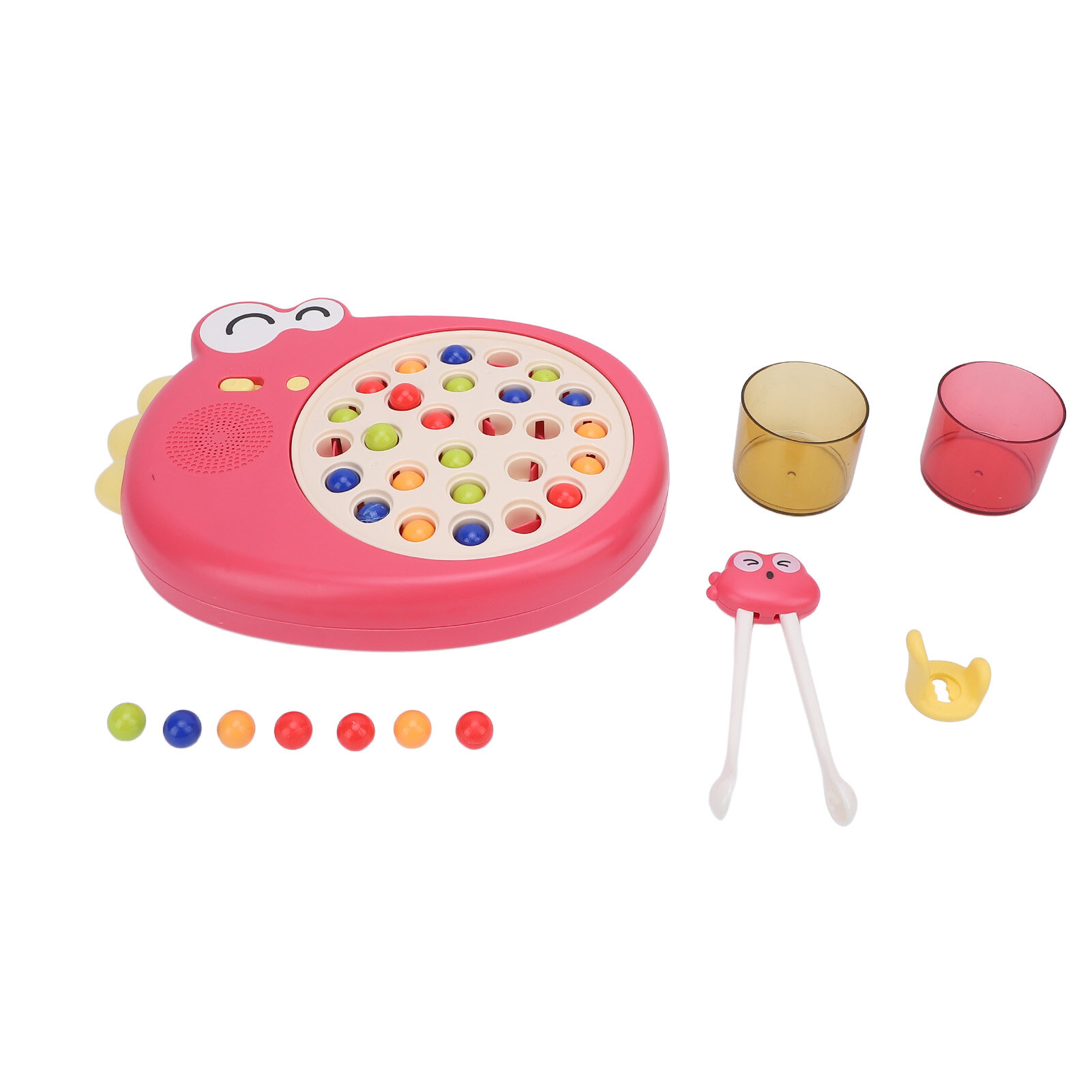 Детская развивающая игрушка: палочки для еды, доска с динозаврами, игра с бусинами, сортировка по цветам, красный цвет.