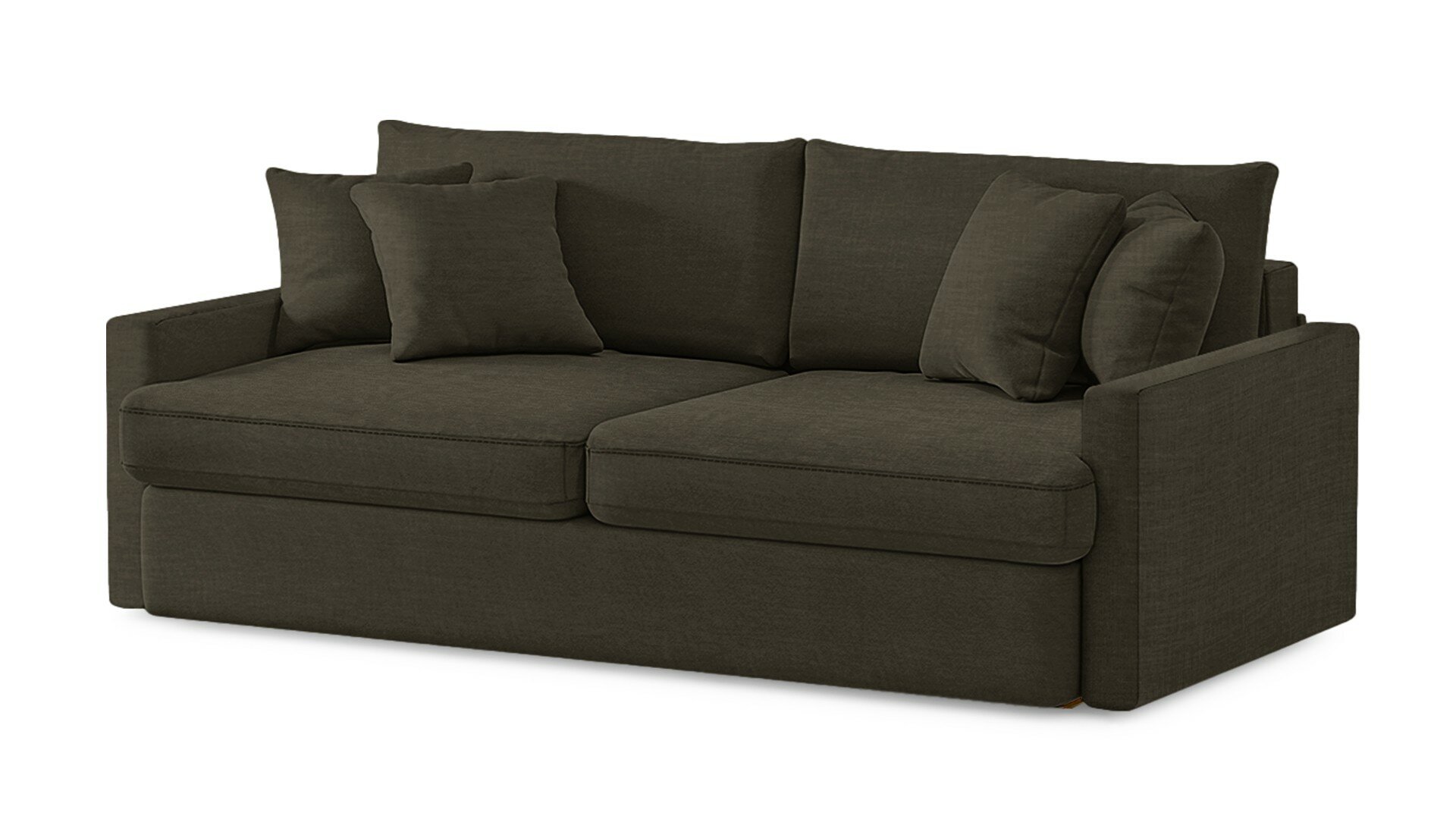 Диван Стелф ЭКО Strong 06 NEW 210x109x90 см, коричневый Рогожка, еврокнижка Фиеста