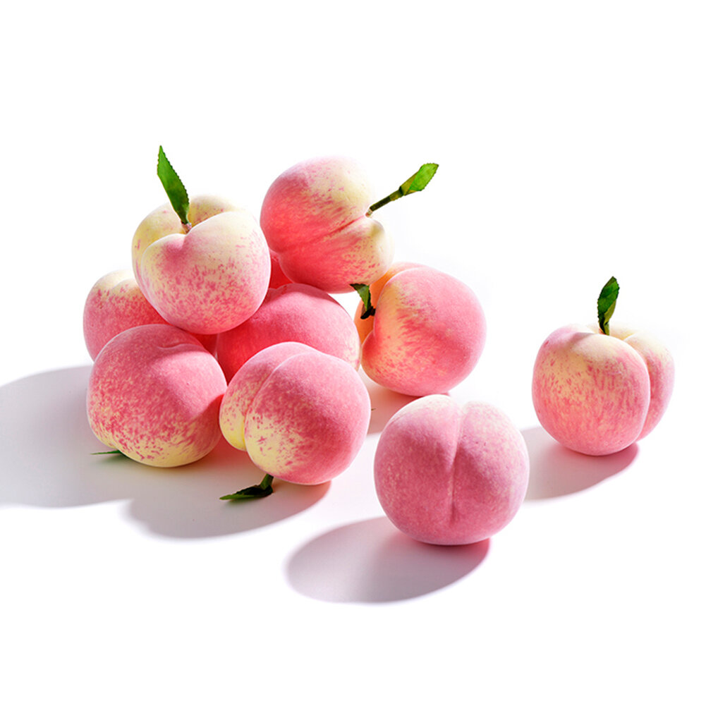10Pcs Artificial Peach Foam Model High Simulation Fake Fruit Photo Prop for Kids Children