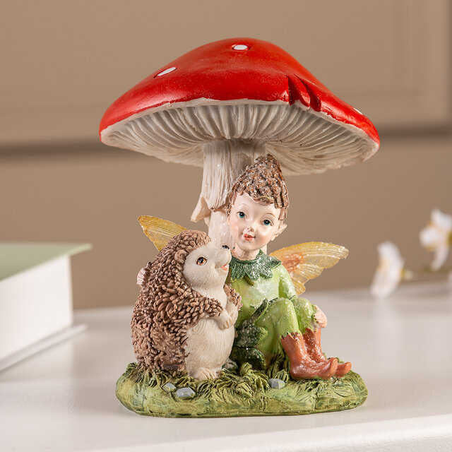 Декоративная фигурка Эльф Рамон с ёжиком 15 см, Kaemingk, 531101-1