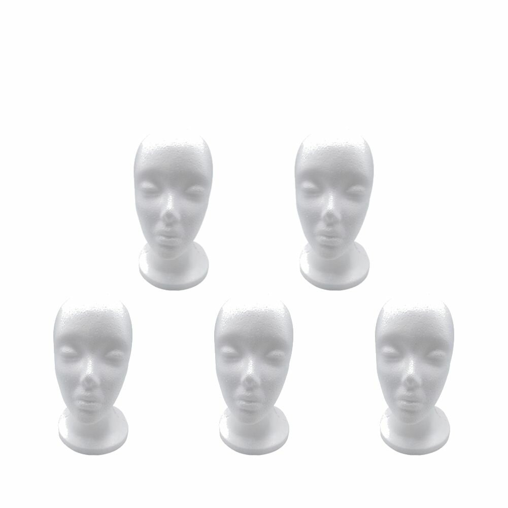 Женщина с пенопластовой головой YCSM003, манекен-голова для париков и витрин, гладкая моющаяся модель со стабильным основанием и декоративным орнаментом, обхват головы 51 см