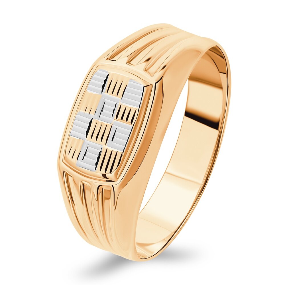 Печатка, красное золото, 375 проба, родирование