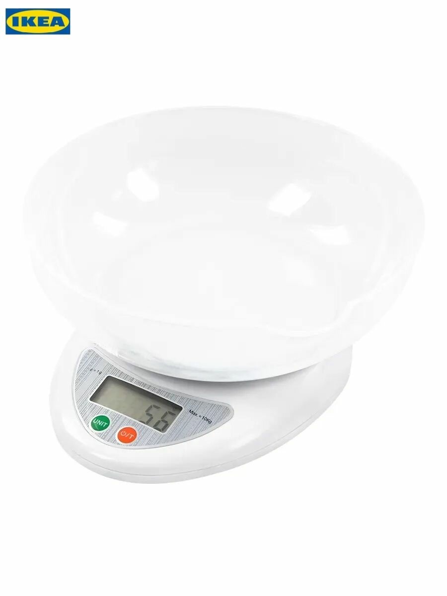 Весы кухонные электронный с чашей, термометр, 10 кг, 1г=v=