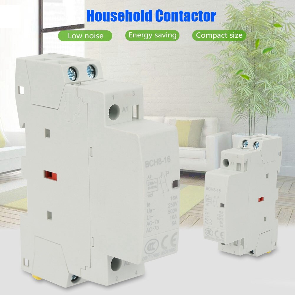 Контактор Din Rail бытовой AC 2P 16A 220V/230V 2NO 50/60HZ