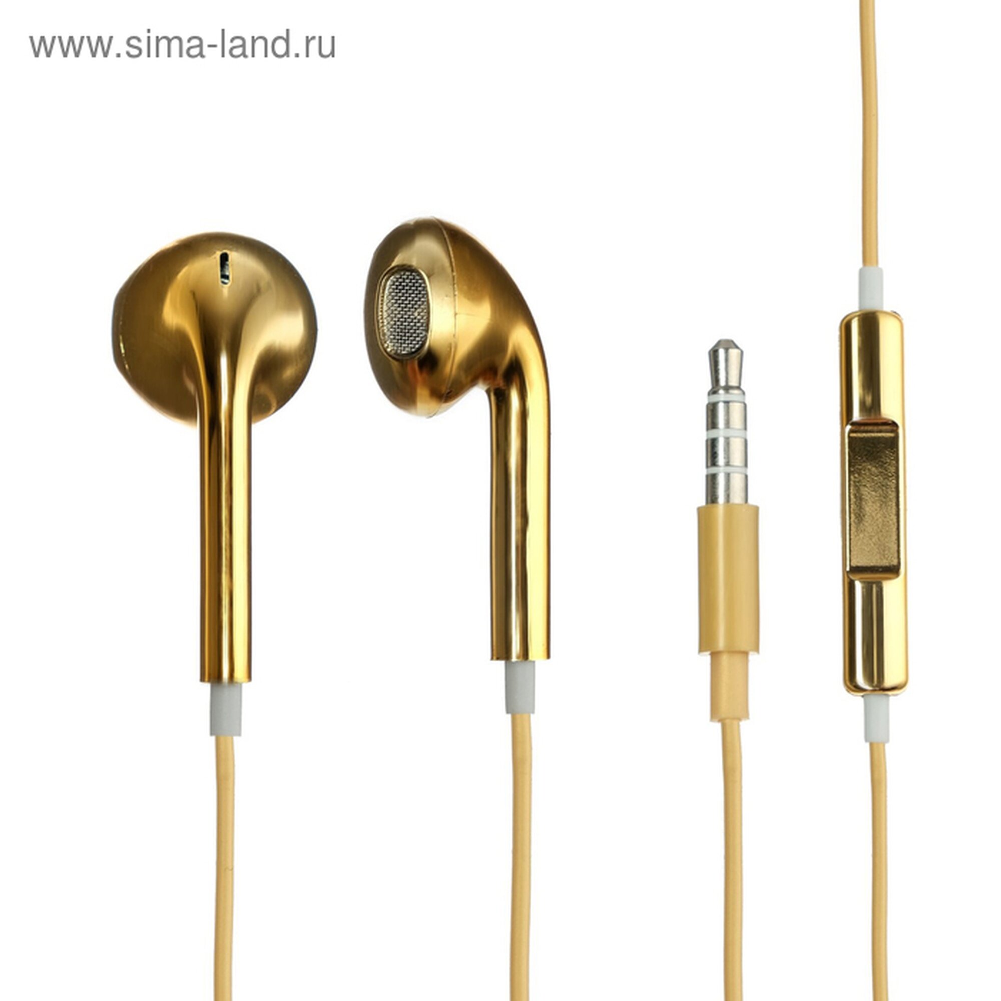 Проводные наушники Luazon Home RX-13, с микрофоном, вкладыши, золотистый