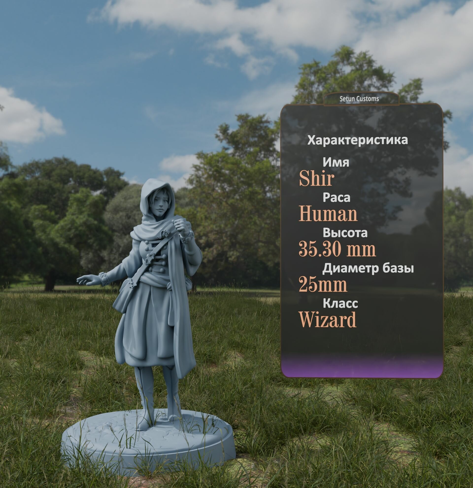 ДнД Миниатюра DnD / Dungeons & Dragons / Человек Волшебник Шир