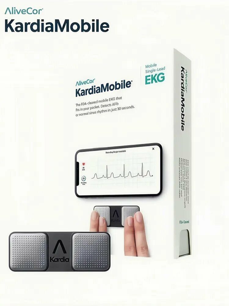 Кардиомонитор AliveCor, для контроля сердечного ритма, светло-серый