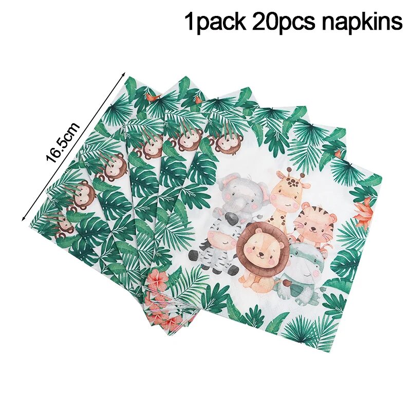 Набор одноразовой посуды для вечеринки Jungle Safari 1pack napkins