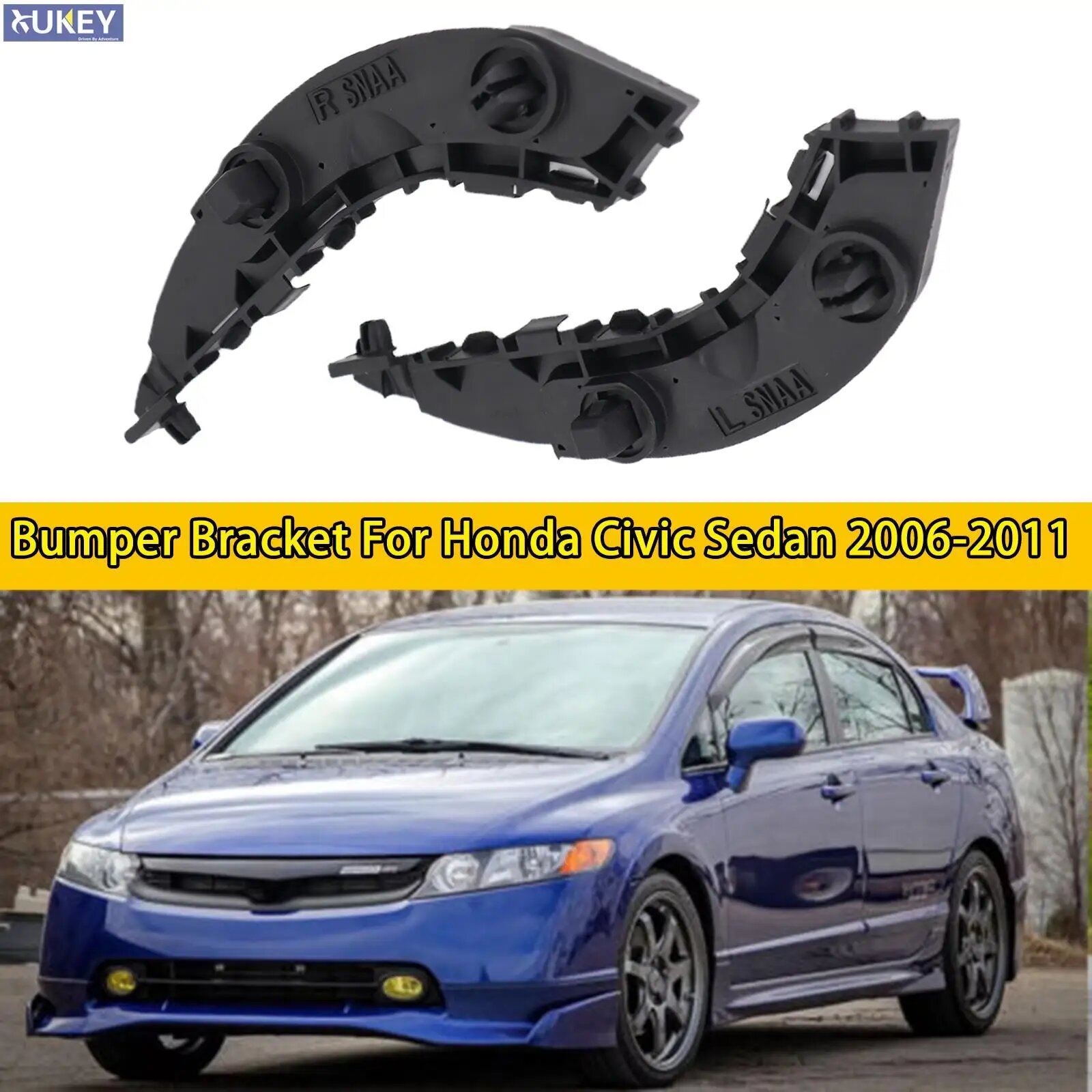2X опорный кронштейн бампера для Honda Civic 2006 2007 2008 2009 2010 2011, сменные автомобильные аксессуары 71198-SNA-A01 71193-SNA-A01