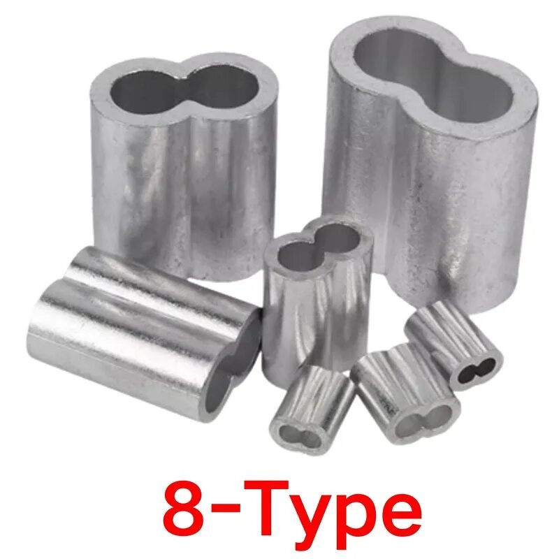 Алюминиевый фиксированный рукав для троса 0,5/0,8/1~16 мм 1.0mm (50Pcs), 8 Type